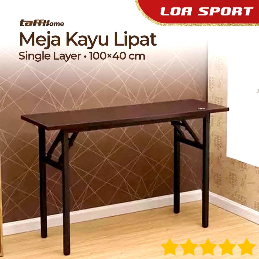 Jual Meja Bazar Lipat Portable MDF Rangka Besi Hitam Walnut 100x40x75cm ...