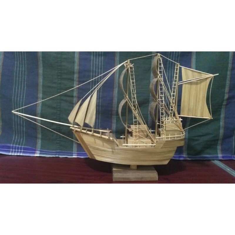 Jual miniatur kapal layar handmade souvenir // kapal layar bambu ...
