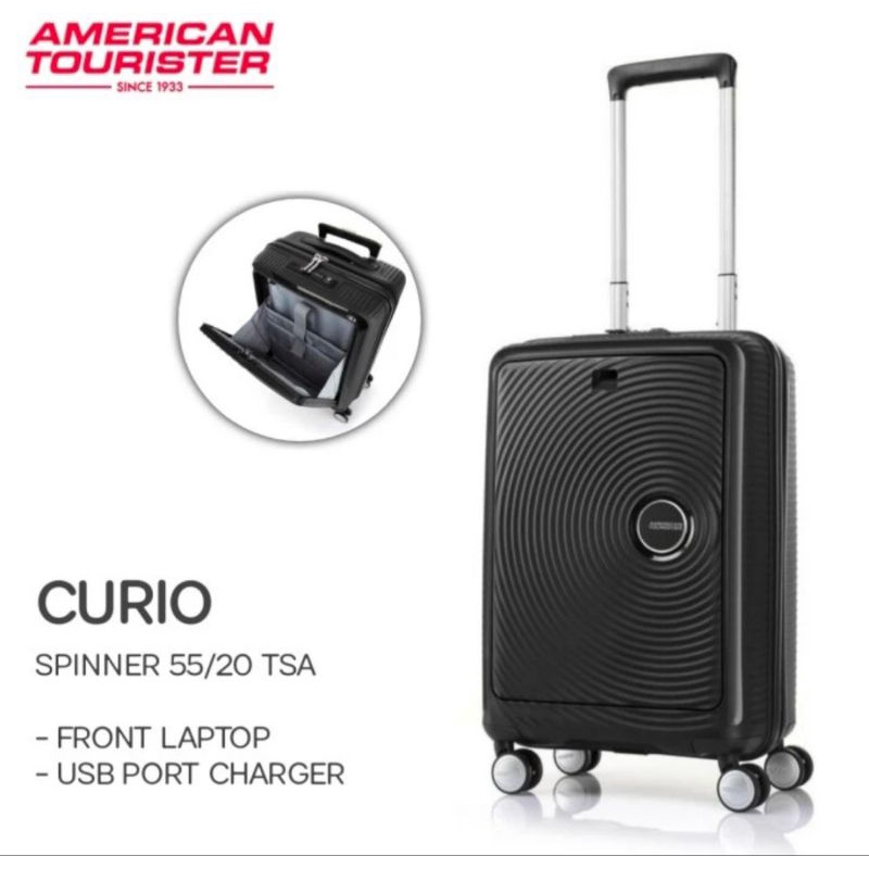 Jual Koper American Tourister Curio Front Laptop Cabin 20 inch TSA ...