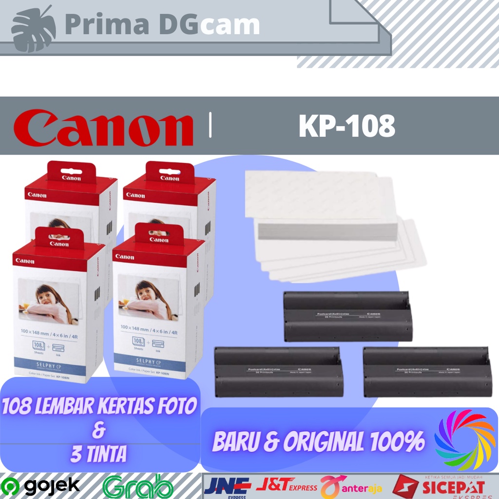 Jual Canon KP-108 Color Ink And Paper Set/Set Tinta Warna dan Kertas Foto | Shopee Indonesia