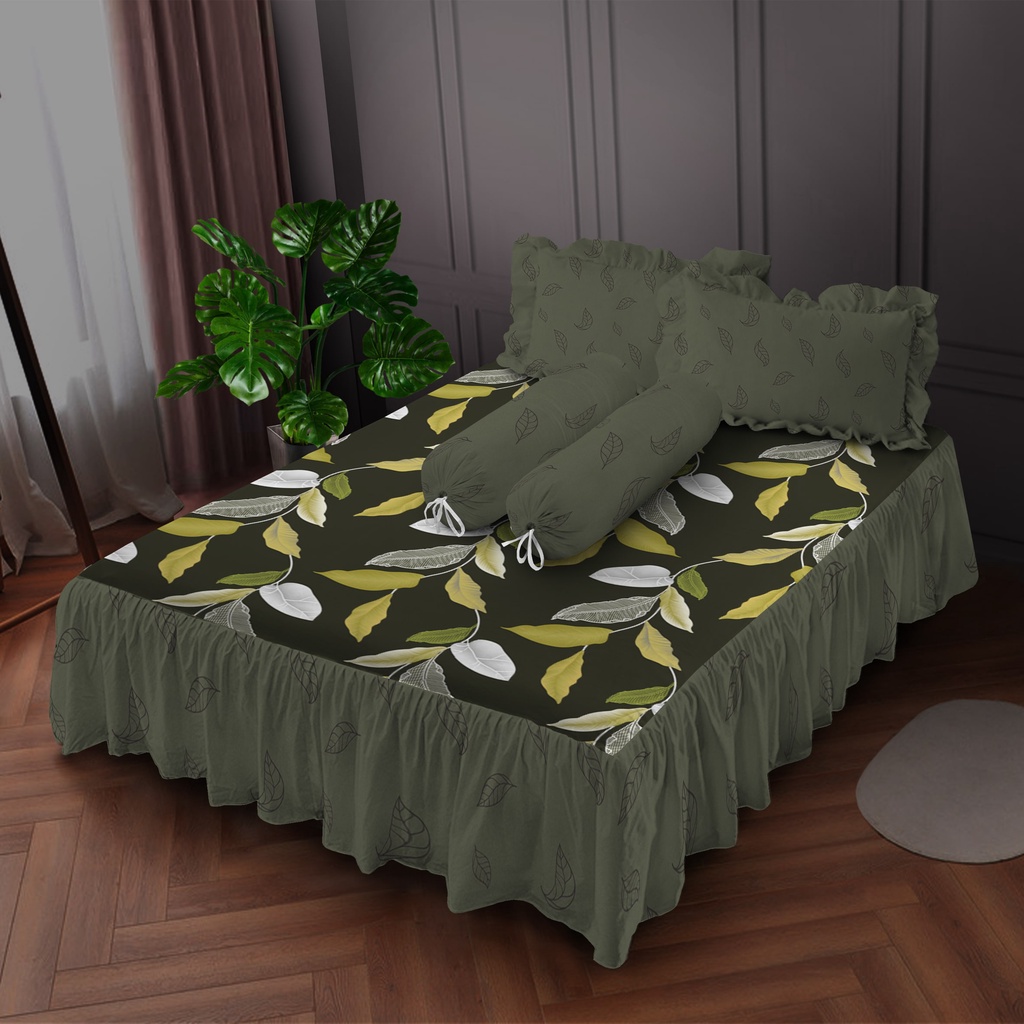 Jual Kintakun Sprei Rumbai 160 / 180 Hanum Bunga Dluxe Microtex Hijau ...