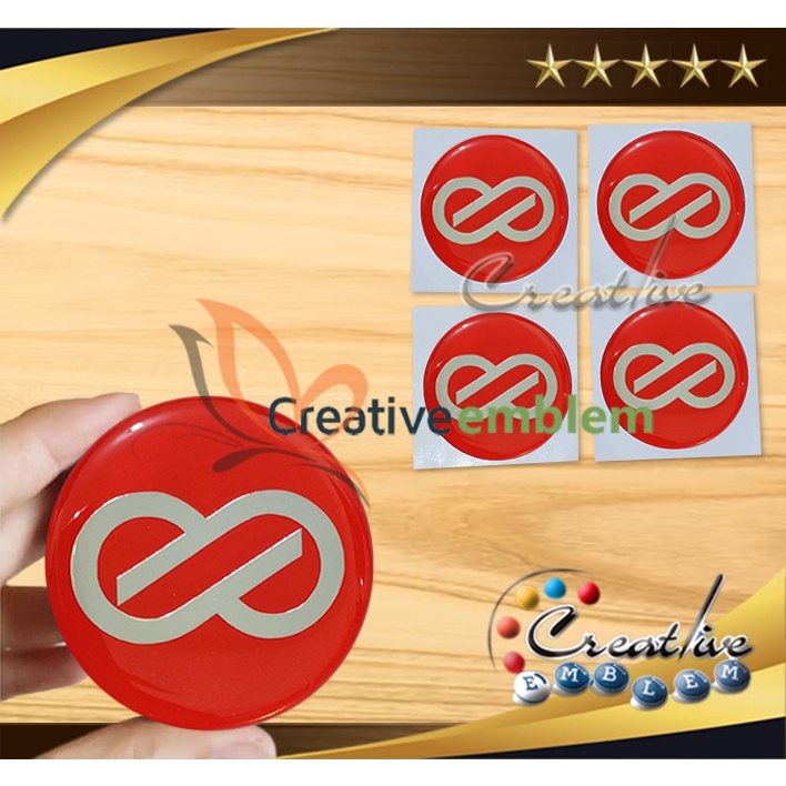 Jual Sticker Timbul Tutup Dop ENKEI Merah Chrome 4 Pcs | Shopee Indonesia