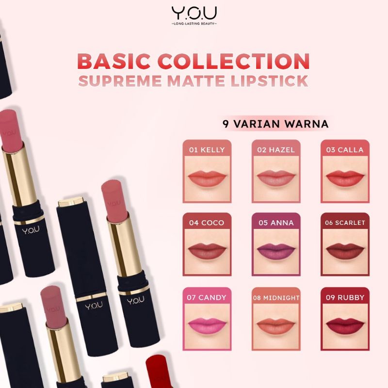 Jual YOU Supreme Matte Lipstick Matte YOU Lipstick Matte Y.O.U Supreme Matte Lipstick Y.O.U ...