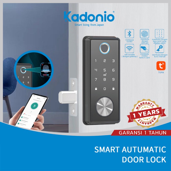 Jual Wifi Lock Fingerprint Smart Card Digital Code Electronic Door Lock Shopee Indonesia