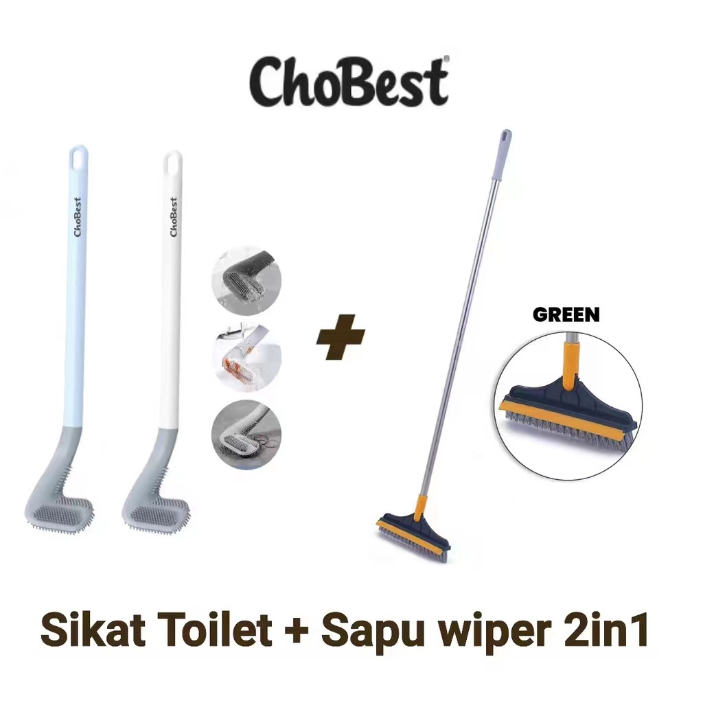 Jual CHOBEST Sikat Kamar Mandi Sikat Closet Sikat Silicone Sikat 360 ...