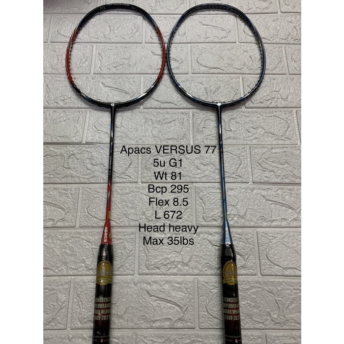 Jual Raket Raket Badminton Apacs Versus 77 Grip 5Ug1 Head Heavy Kuat ...