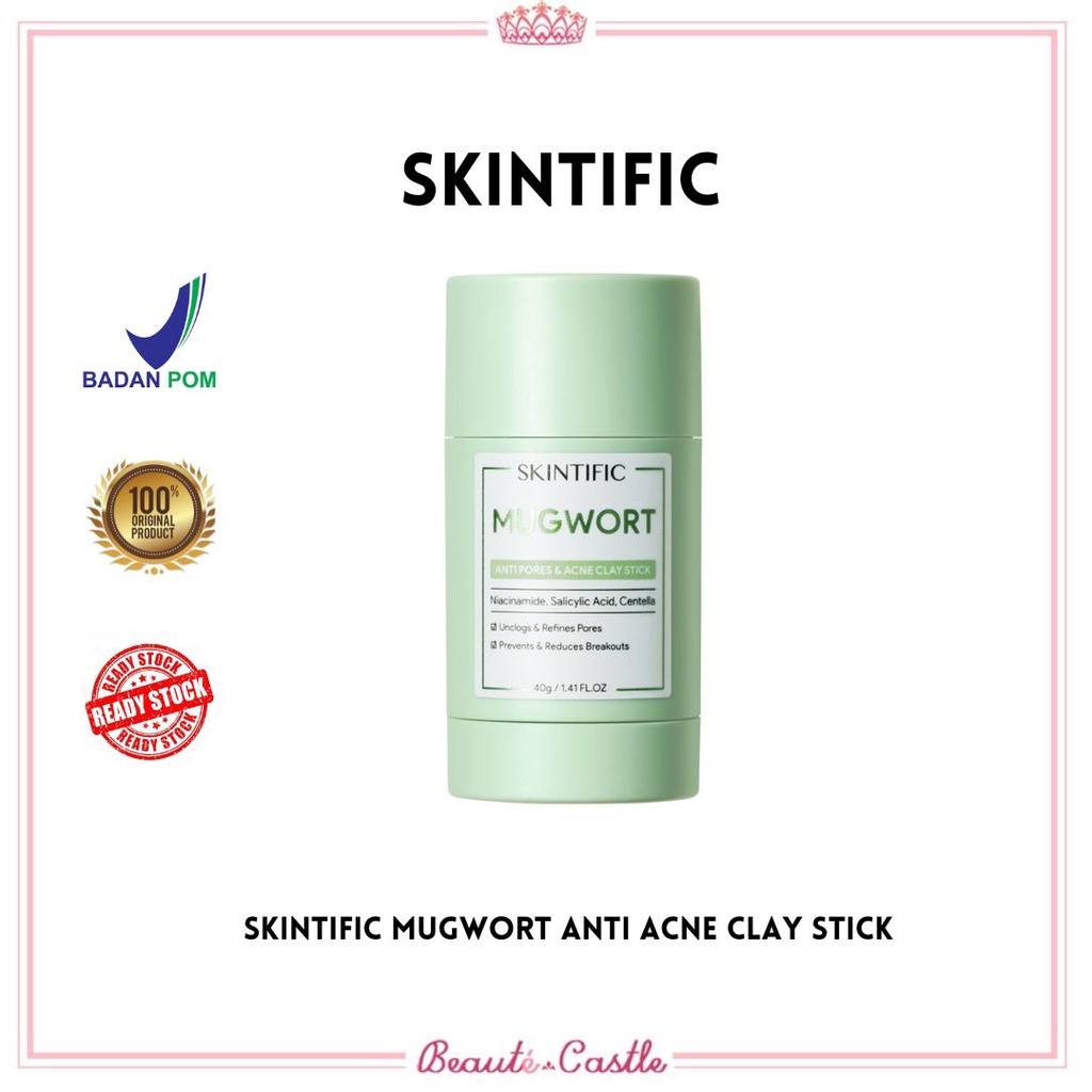 Jual SKINTIFIC MUGWORT ANTI ACNE CLAY STICK - MASKER STICK MUGWORT ...