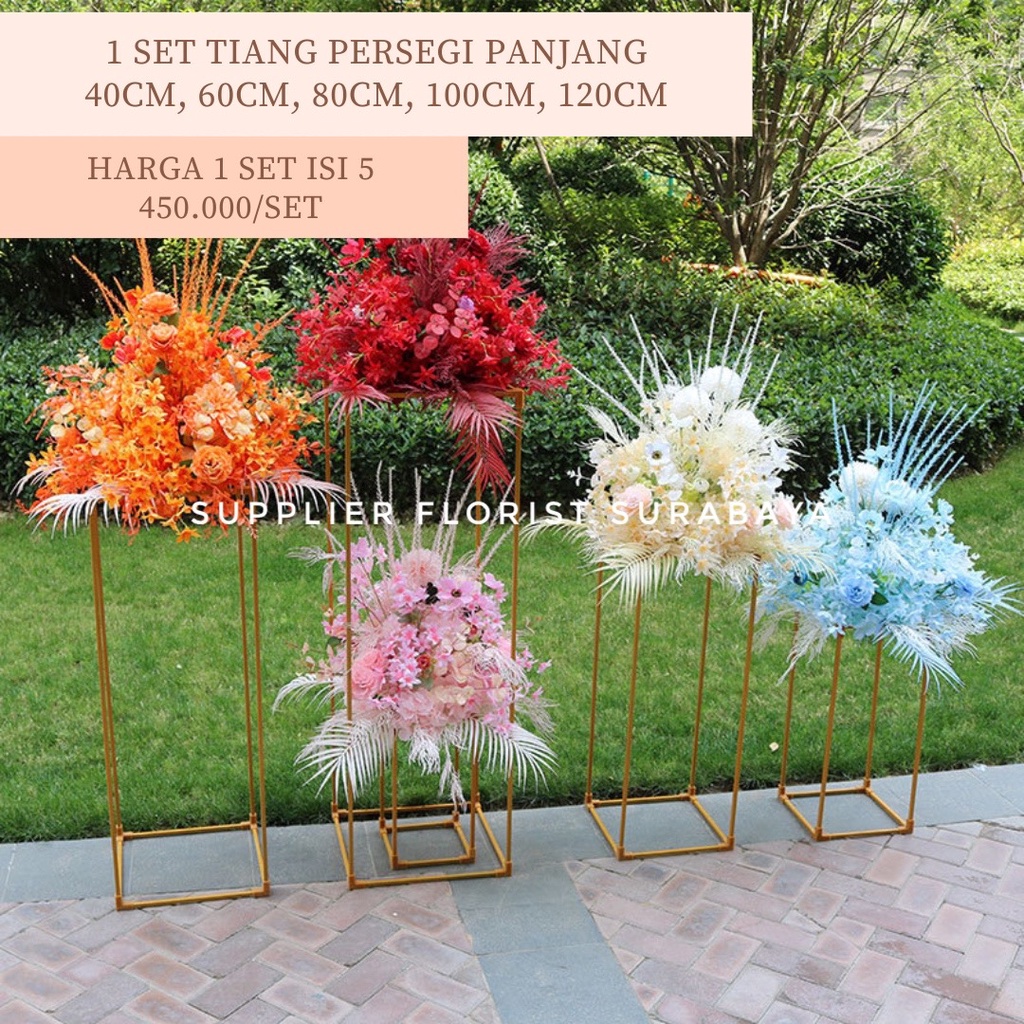 Jual TIANG GOLD 1 SET ISI 4 ATAU 1 SET ISI 5 DEKORASI WEDDING CAGAK ...