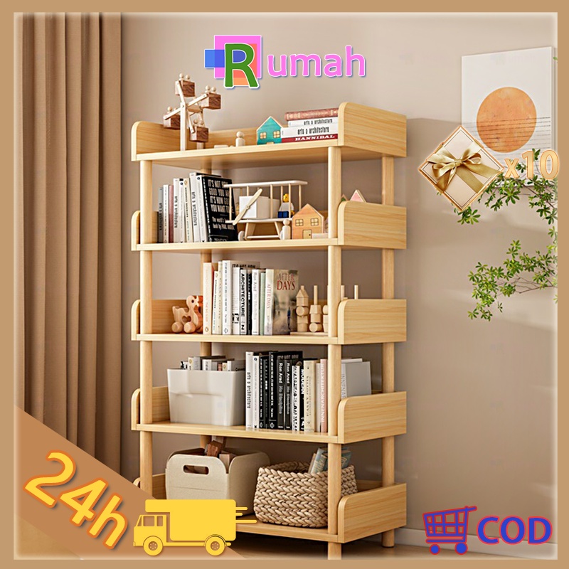 Jual Rak buku, lantai, ruang tamu, kayu padat, rak multi layer, rak ...