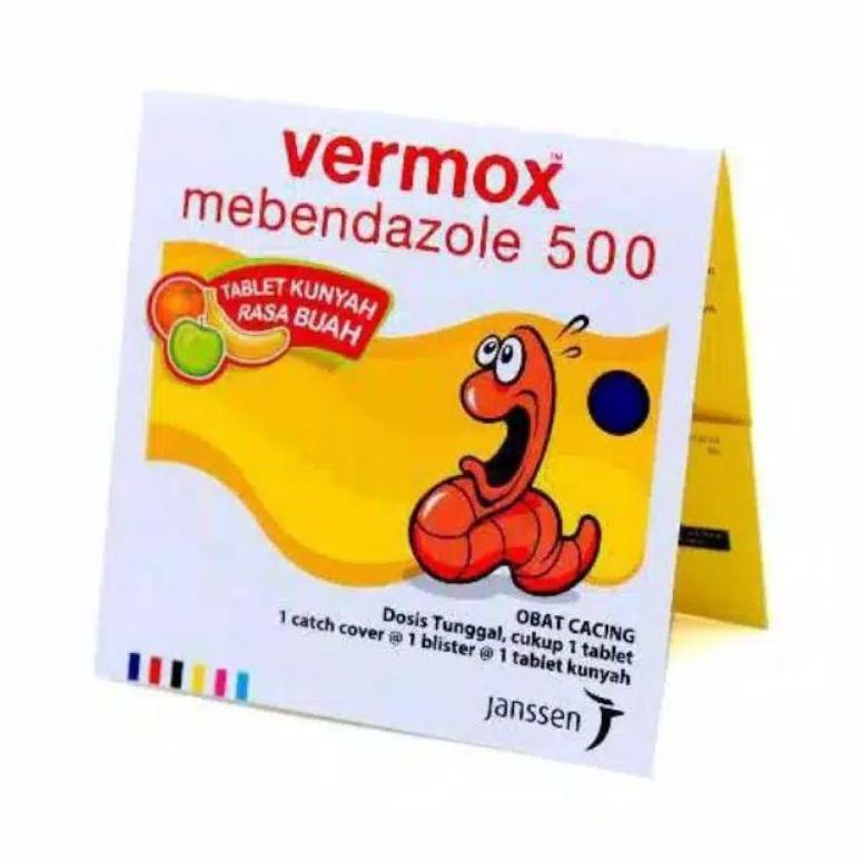 Jual Vermox 500mg Obat Cacing 1 Blister @1 tablet kunyah | Shopee Indonesia