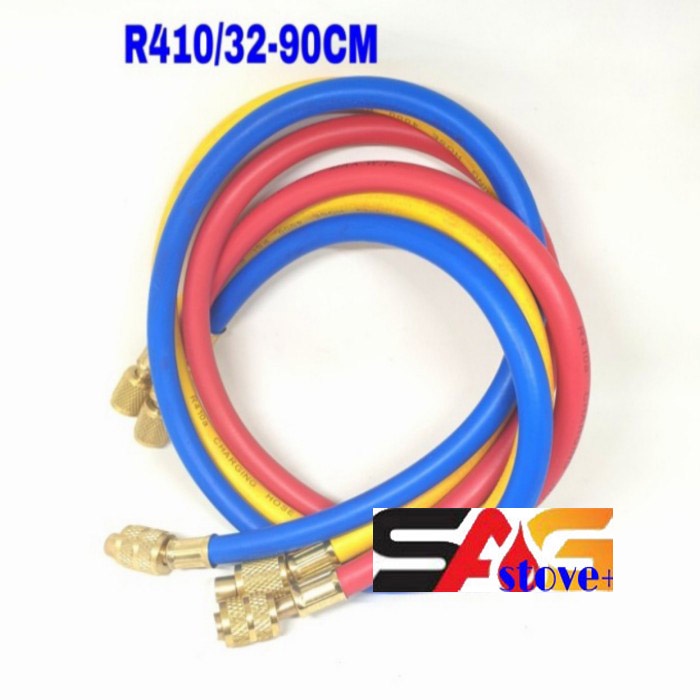 Jual Selang Freon R410 1SET 90 cm/Slang Manifold Testing/Pengisian R32 ...