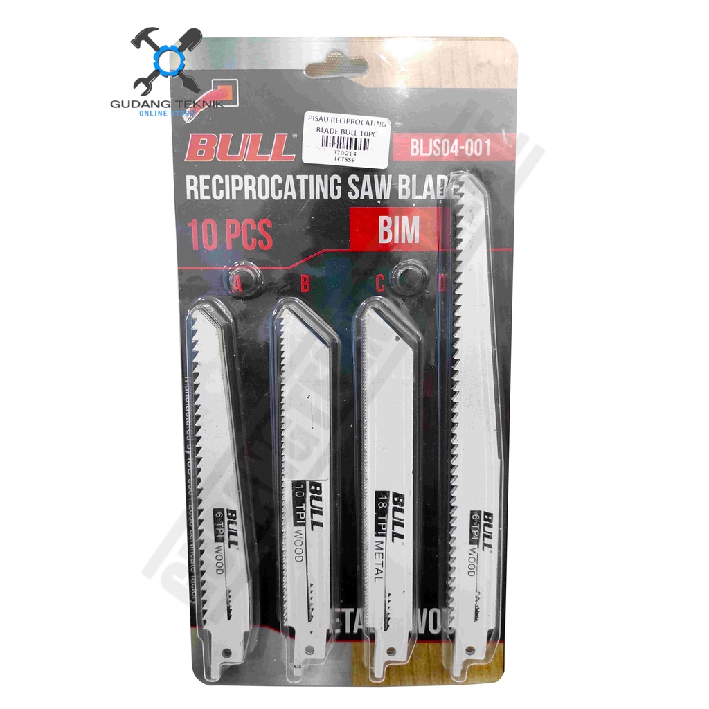 Jual Mata Pisau Gergaji Kayu Besi 1 SET 10pcs BULL BLJS04-001 / Mata ...