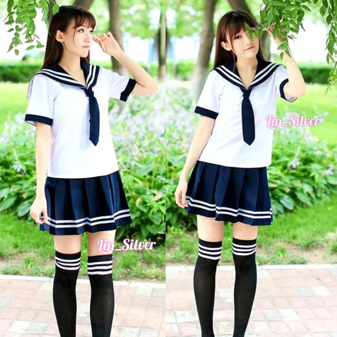 Jual Kostum Seragam Cosplay Pelajar Siswi Murid Jepang Set | Shopee ...
