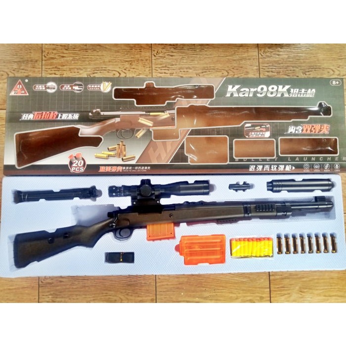 Jual {MainanStore} Nerf Gun Karabiner Kar98k Spring Shell Eject Sniper ...