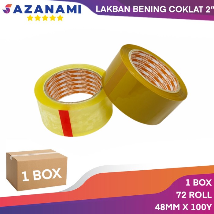 Jual 1 BOX LAKBAN BENING 2 INCH x 100Y SAZANAMI LAKBAN COKLAT #JNE ...