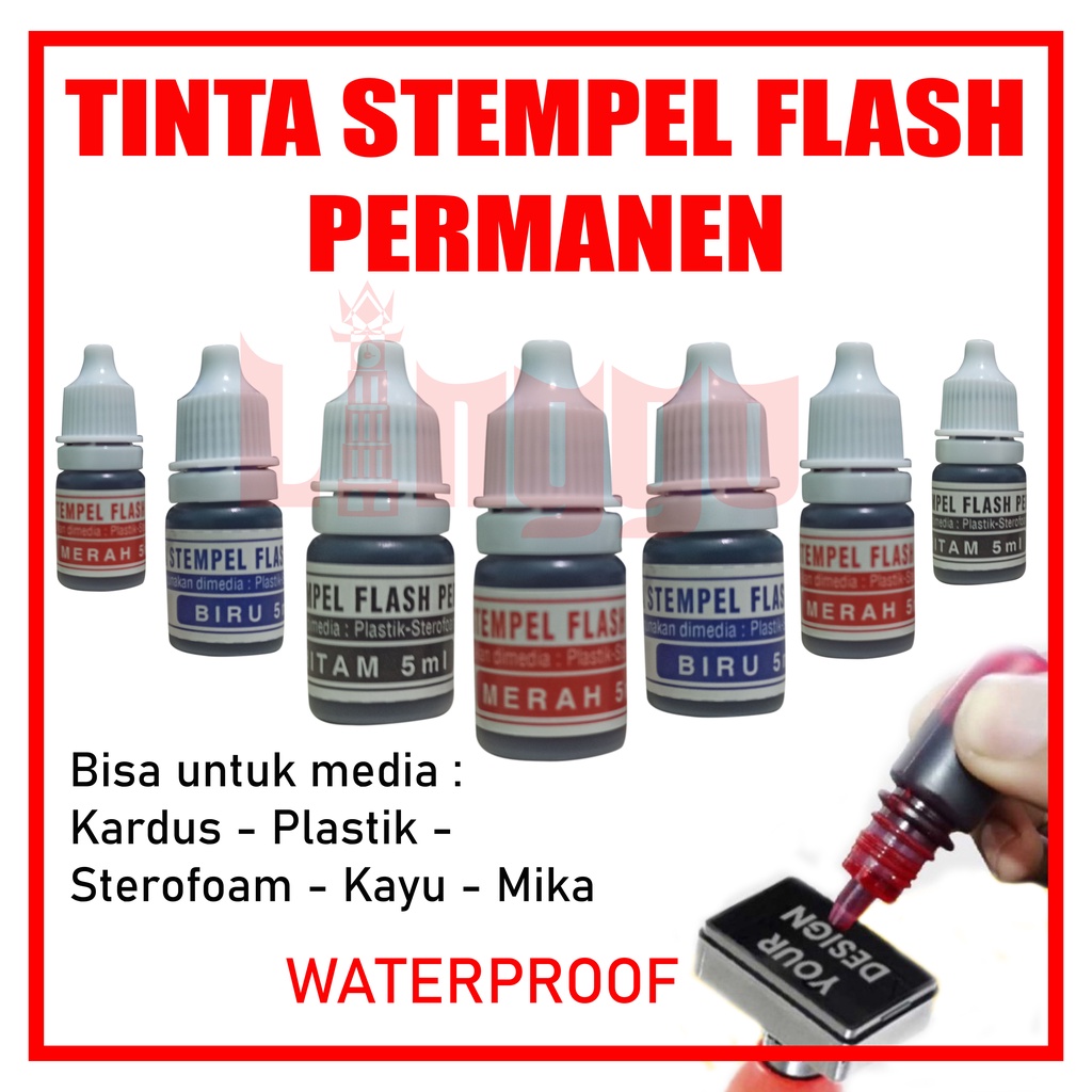 Jual Tinta StempelFlash Permanen Waterproof | Shopee Indonesia