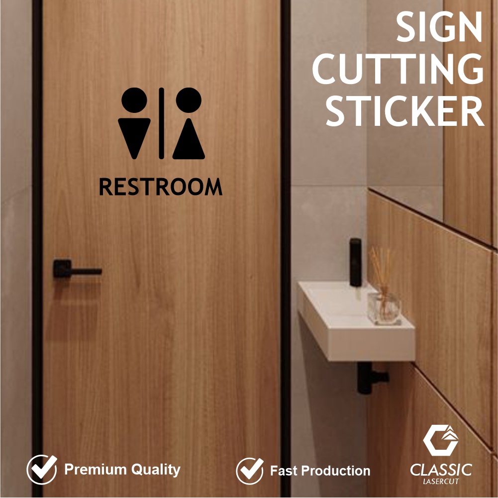 Jual Sign Sticker Rest Room / Sign Sticker / Sign Pintu 15 x 35cm ...