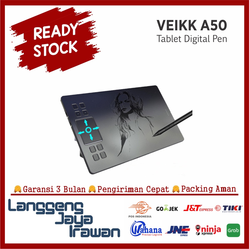 Jual VEIKK A50 Graphics Menggambar Tablet Digital Pen 8192 Sensitivitas ...