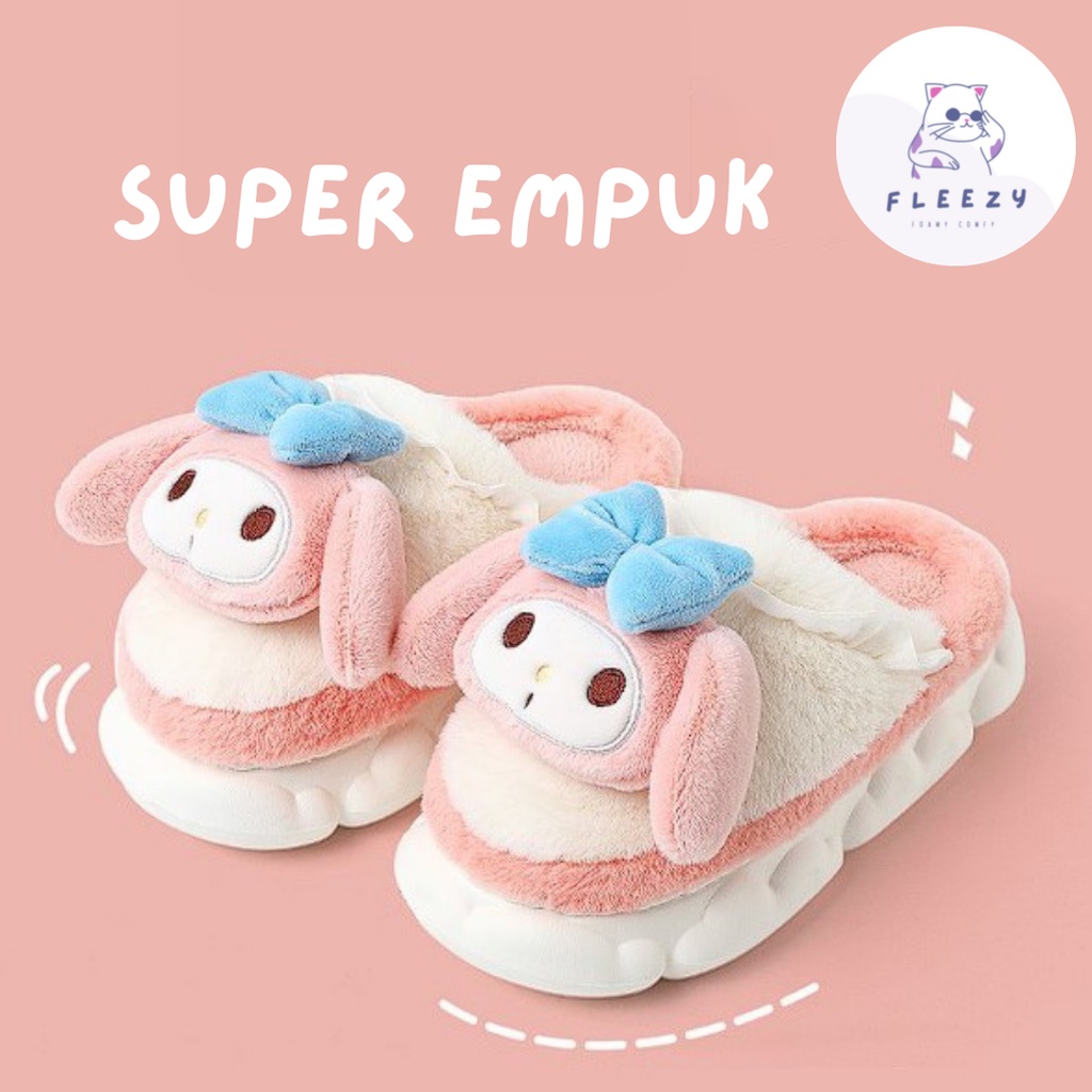 Jual Fleezy Sandal Rumah Indoor Jelly Premium Sangat empuk - Viola ...