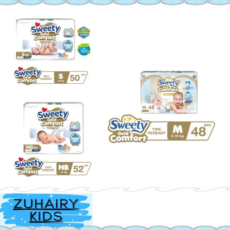 Jual Sweety Gold Comfort Tape Perekat Newborn NB52 S50 | NB 52 S 50 ...
