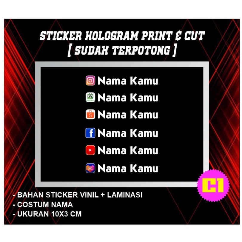Jual stiker label nama toko olshop sosmed gratis tambahan 1 pcs setiap ...