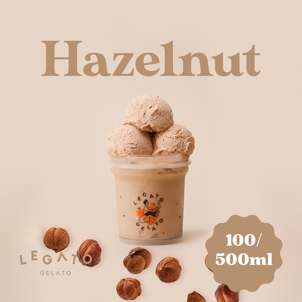 Jual LEGATO GELATO - Hazelnut Pint 500 mL Cup 100 mL Ice Cream Gelato ...