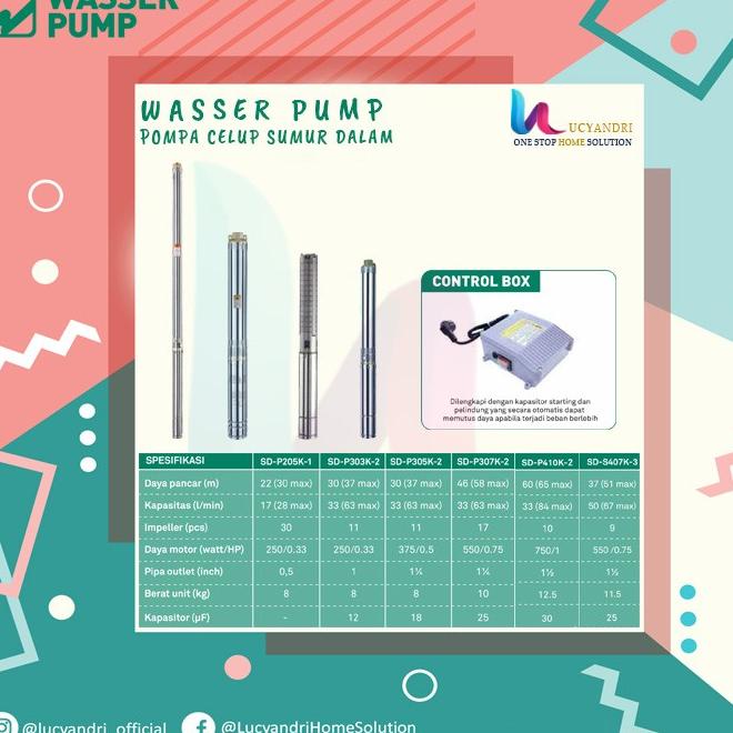Jual Wasser Pompa Deep Well Submersible Satelit Sd-P310K-2 Pompa Air ...