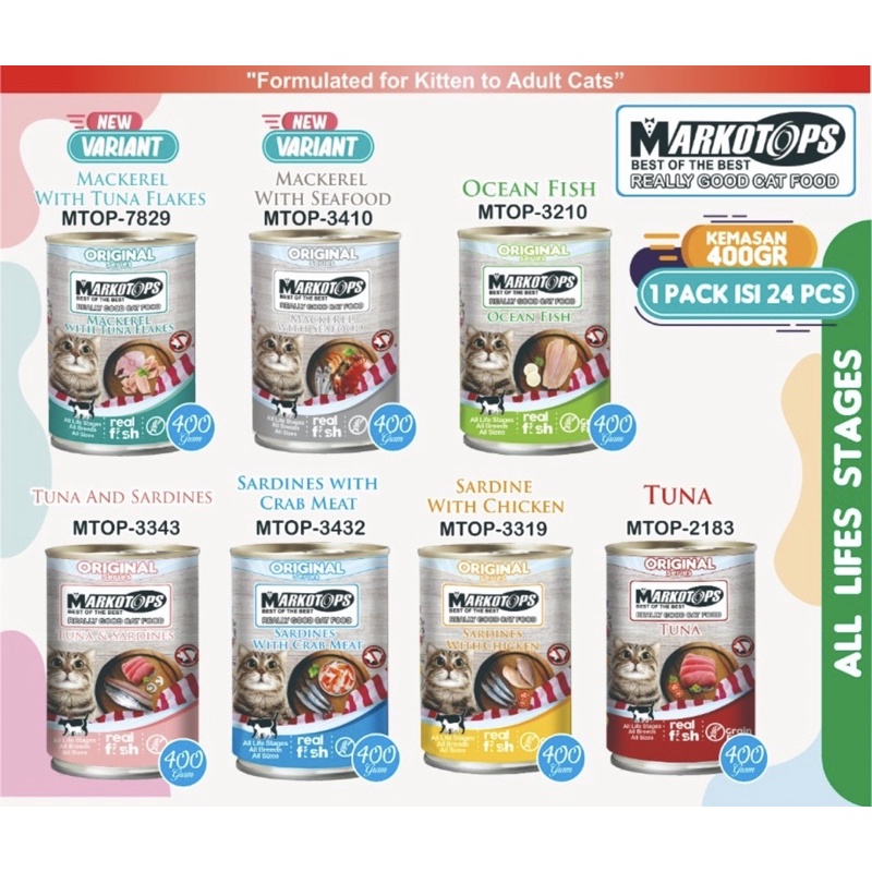 Jual Markotop Wet Cat Food / Makanan Kaleng Kucing Basah 400gr ...