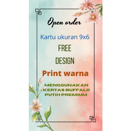 Jual Kartu Ukuran 9x6 cm/ Free Design (min order 10 pcs) | Shopee Indonesia