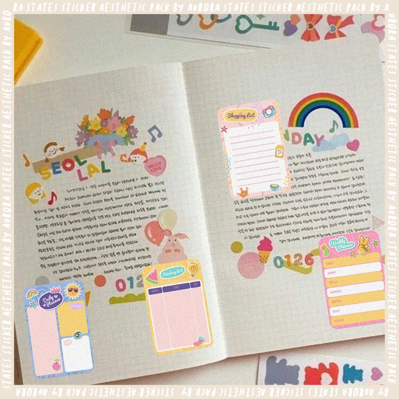 Jual Sticker buku journal binder notes | sticker aesthetic journal ...