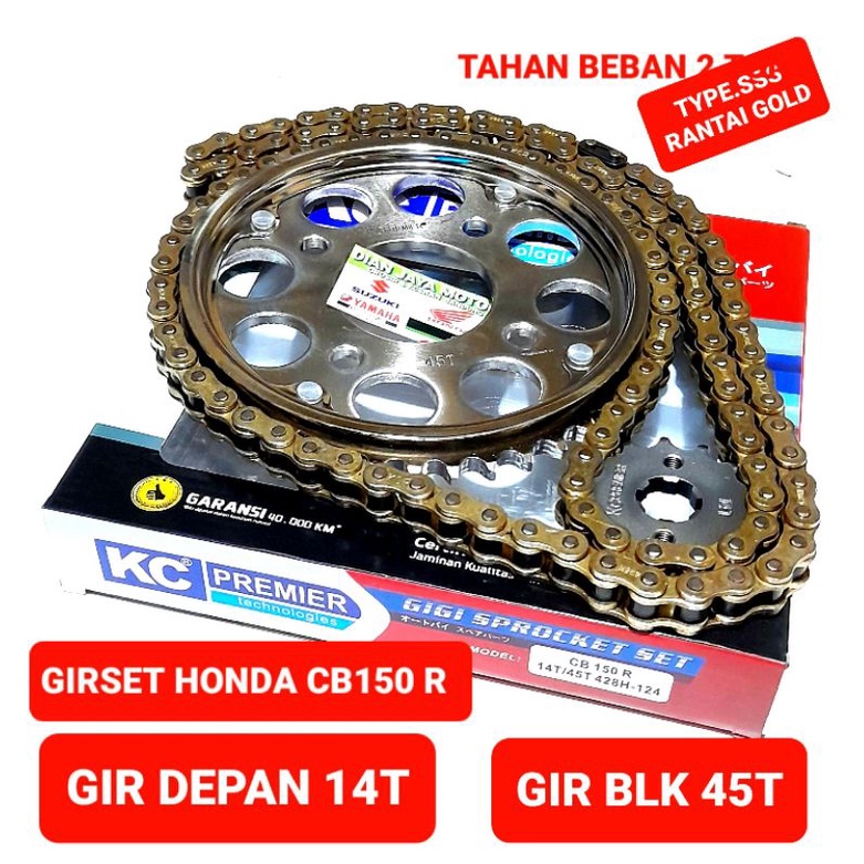 Jual KC Premier Girset Honda CB150 R CB150R 14T/45T 428H-124 Rante Gold ...