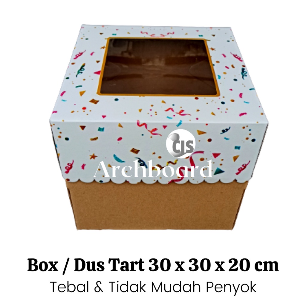 Jual Box Dus Tart 30x30x30 Cm / Box Dus Kue 30 x 30 x 30 Cm (5 pcs ...