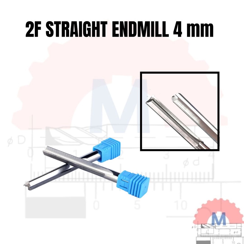 Jual Endmill 2F Lurus 4mm Carbide 4 mm straight end mill cnc router bit ...