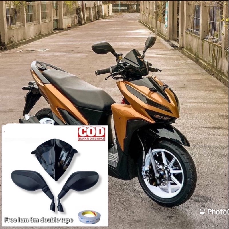 Jual Paket kaca spion variasi clik plus visor variasi akrilik vario 125 ...