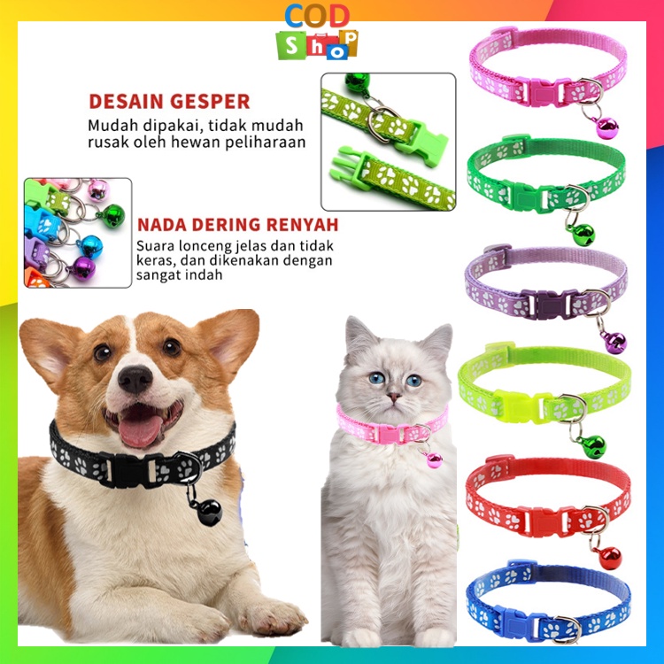 Jual COD - K5514 Tali Leher Kucing Motif Tapak Kaki Adjustable / Kalung ...