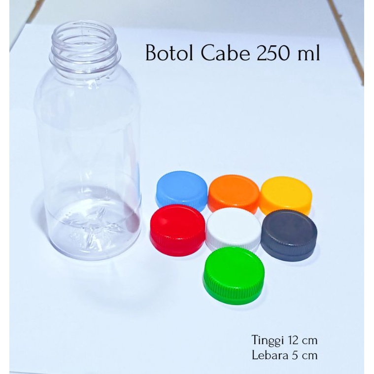 Jual Botol plastik PET Cabe 250 ML / Botol PET Bingo 250 ML / Botol ...