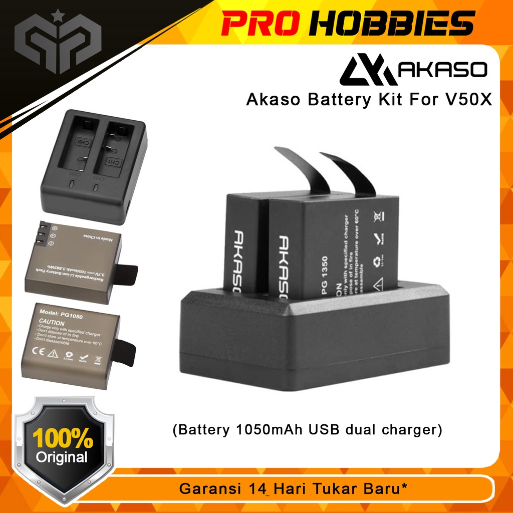 Jual Akaso Battery Kit For V50X Brave 7 LE 7 Baterai Camera Original ...