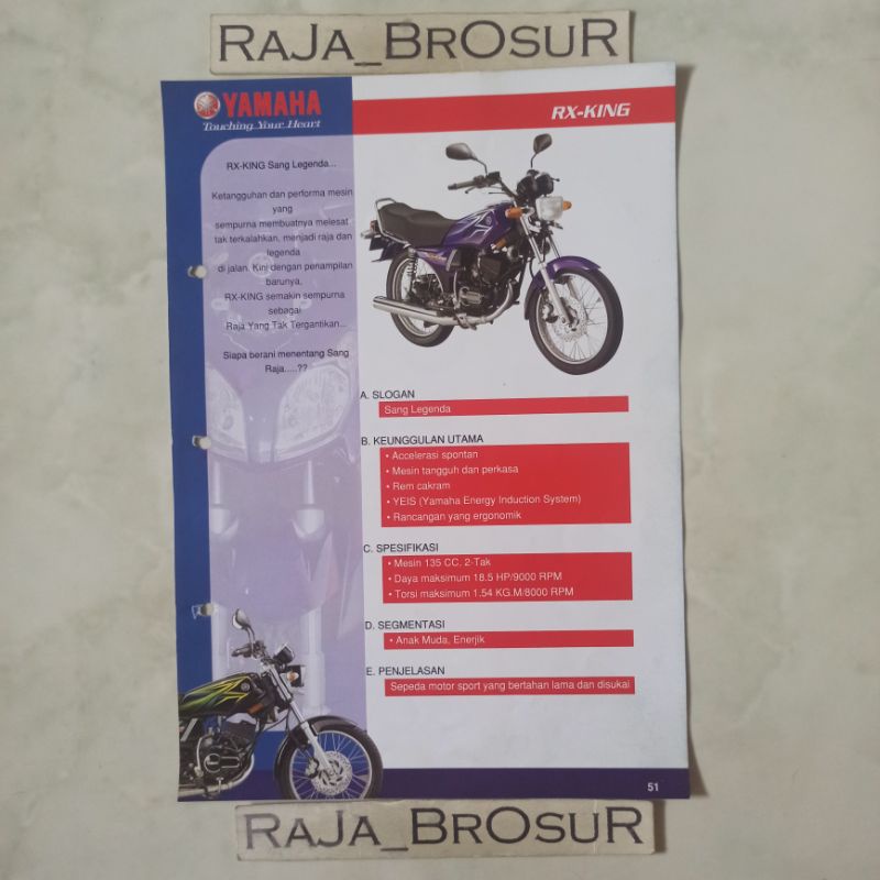 Jual Poster brosur katalog iklan flyer Yamaha RX King 2005 | Shopee Indonesia