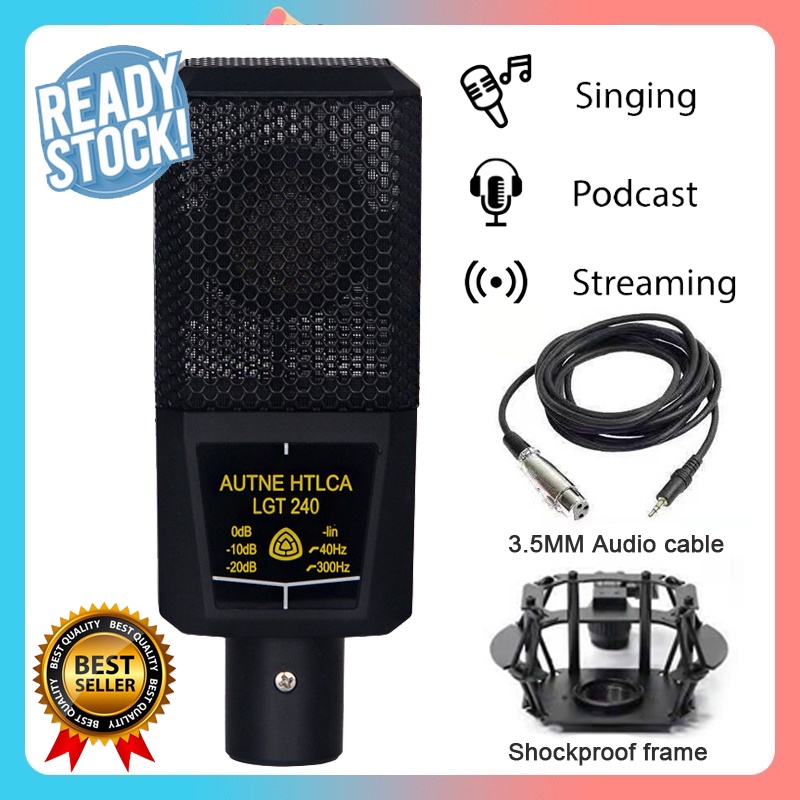 Jual Universal Mikrofon Kondenser Plus Stand Diafragma Besar Paket ...