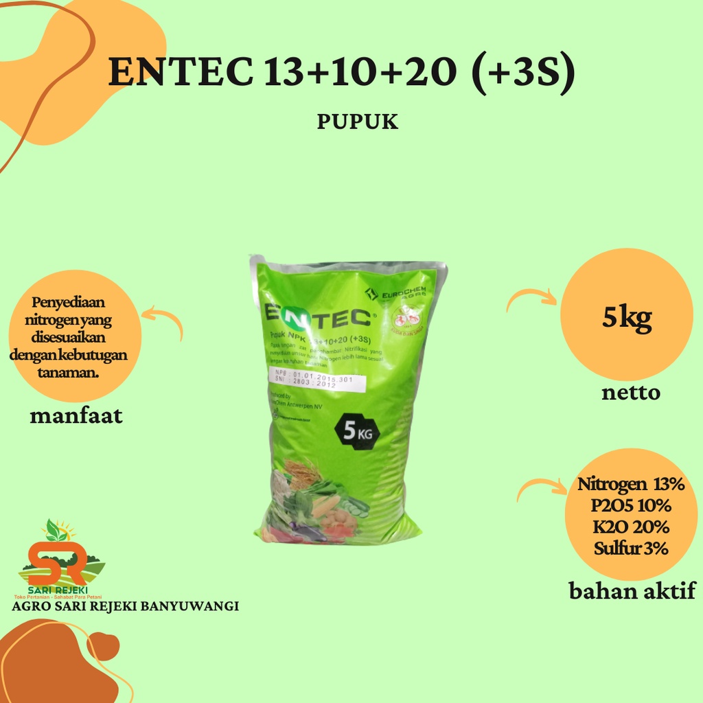 Jual PUPUK NPK ENTEC 5KG 13 10 20 | Shopee Indonesia