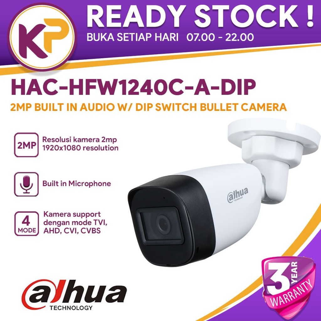 Jual Kamera Cctv Outdoor Dahua Hac Hfw1240cp A Dip 2mp Audio Hdcvi Dip