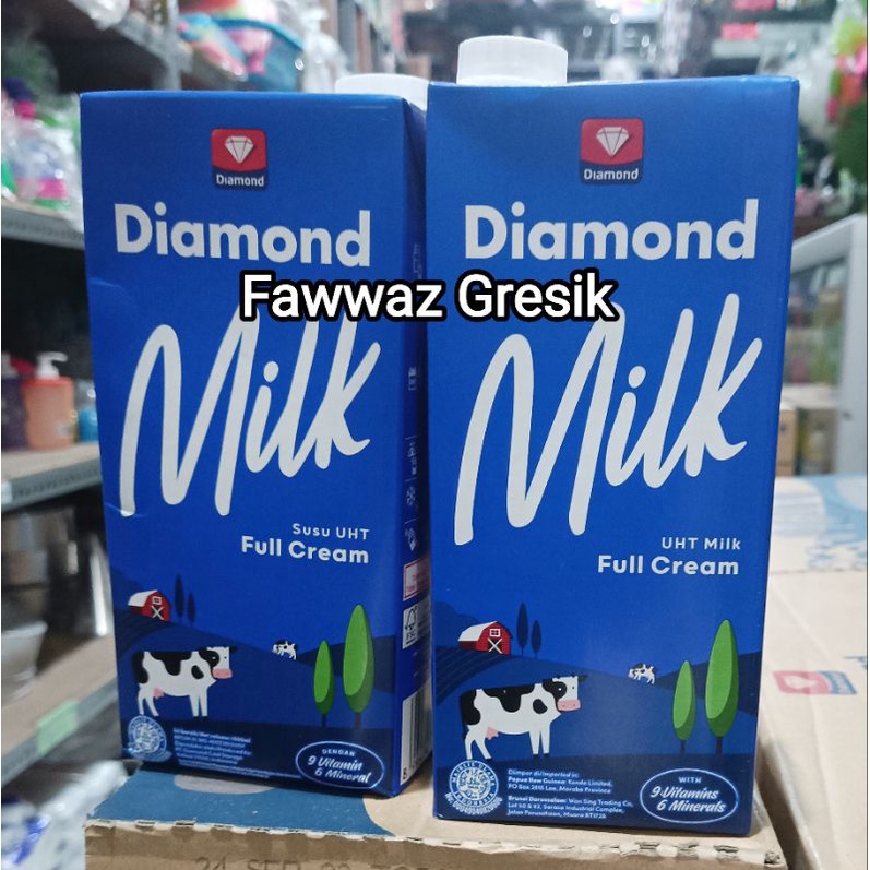 Jual Susu Diamond UHT plain / Susu Cair steril Full Cream 1 Liter | Shopee Indonesia