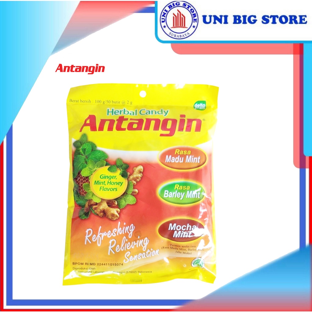 Jual Antangin Herbal Candy Ginger Mint Honey 100 gr Permen Jahe Herbal ...