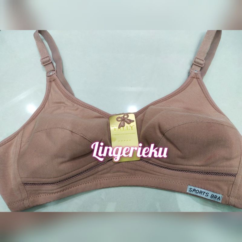 Jual Tally 056 BH Bra Sport Wanita Katun Tanpa Busa Tanpa Kawat Cup B / C | Shopee Indonesia
