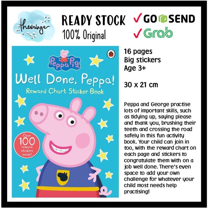 Jual Original Peppa Pig Well Done Reward Chart Sticker Book | Shopee ...