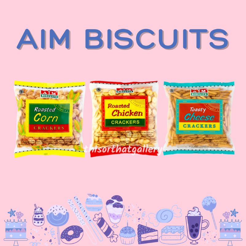 Jual AIM BISCUITS Roasted Corn Chicken Toasty Cheese Crackers 180gr ...
