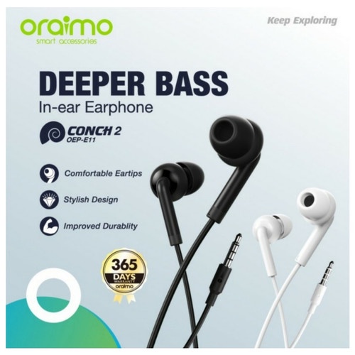 Jual Headset Oraimo Conch 2 Strong Bass Earphone OEP-E11 With Mic ...