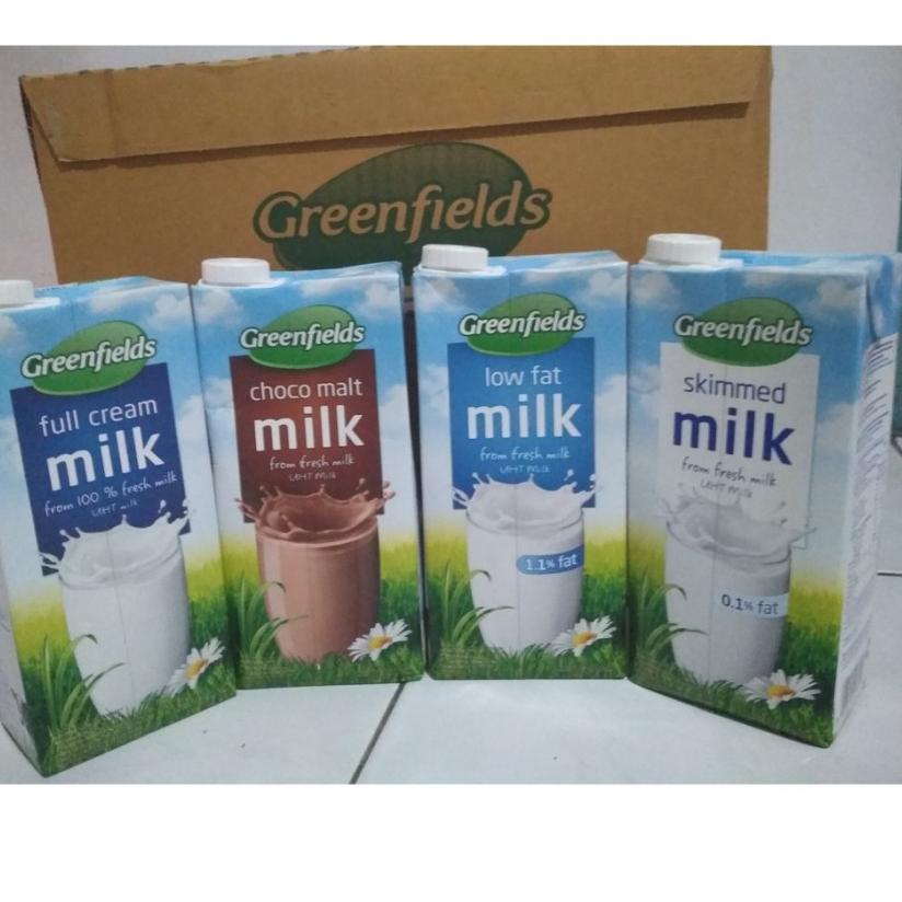 Jual [KODE 77] Susu Greenfield Greenfields UHT 1000ml 1000 ml 1L 1 liter full cream skimmed low ...