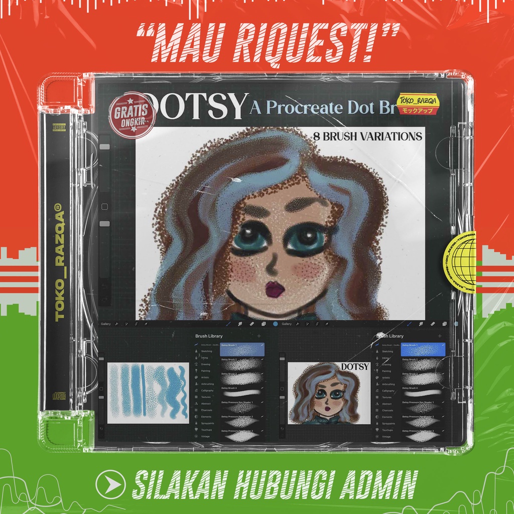 Jual Dotsy Procreate Brush - Retro Dot Art Drawing, Painting Shading ...