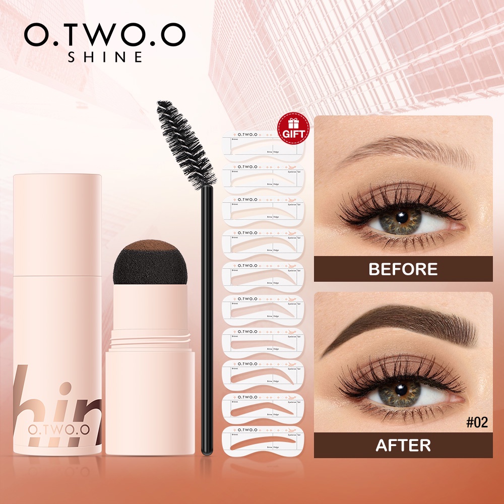 Jual O.TWO.O Eyebrow Cushion Stamp Waterproof 1-Step Brow Stamp Long ...